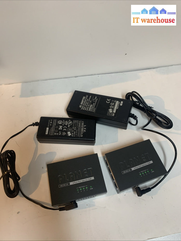 （1 set) PLANET POE-400 4-Port Gigabit IEEE 802.3AF PoE Injector Hub ...