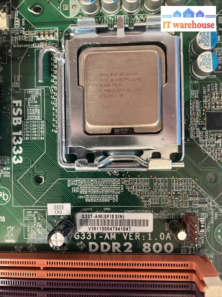 Acer G33t Am Ddr2 Lga 775 Motherboard With Intel Core 2 Quad Cpu I O It Warehouse Vancouver