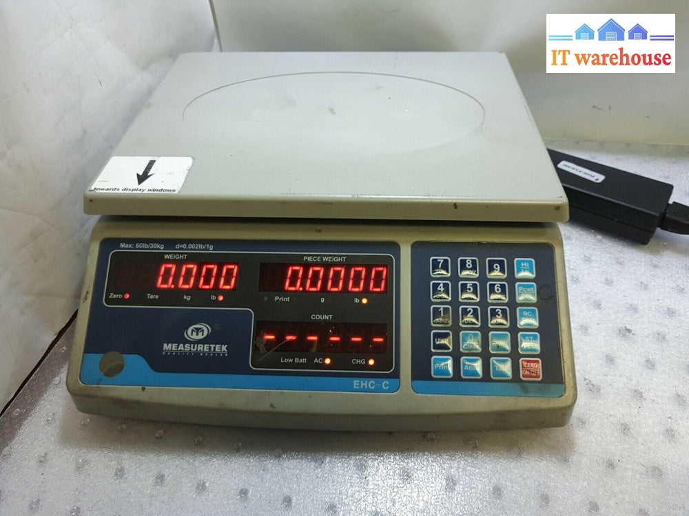 - (AS IS) MEASURETEK EHC-C-30 30KG/60LB COUNTING BENCH SCALE WITH AC A ...