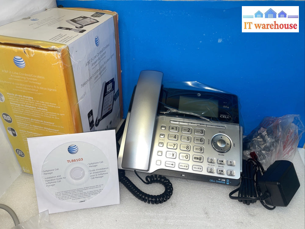 AT&T 2 Line Corded Answering System with Caller ID/Call Waiting & Spea ...