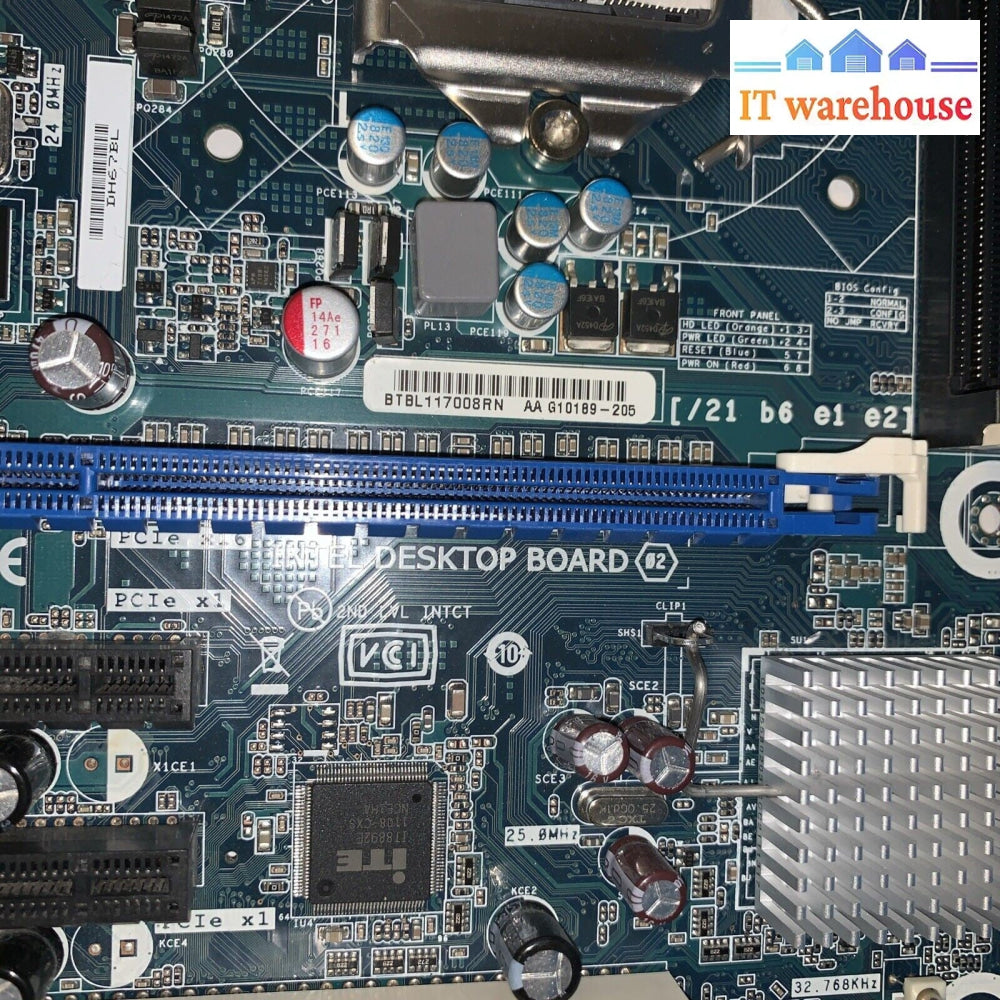INTEL DESKTOP MotherBOARD DH67BL G10189-205 HDMI USB 3.0 – IT Warehouse ...