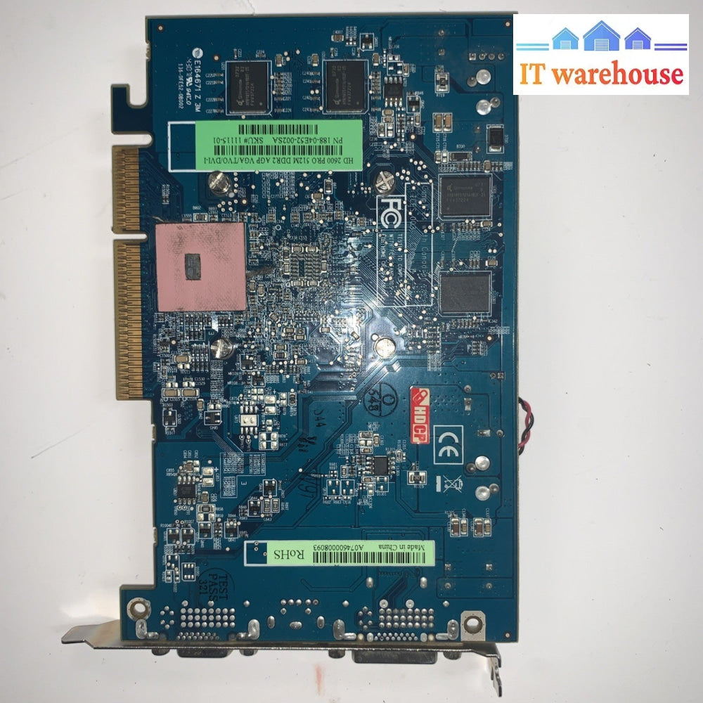 SAPPHIRE HD 2600 PRO 512M DDR2 AGP VGA DVI-I video card 188-04E52-002S ...